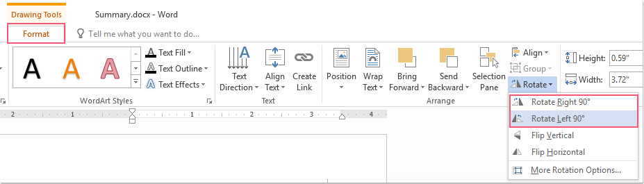 How to insert text to the margin of a Word document?