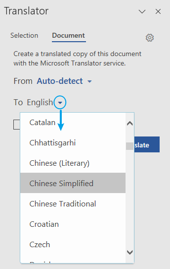 A Simple Method to Translate Text in Word