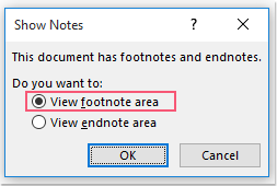 How to view all footnotes from a Word document?