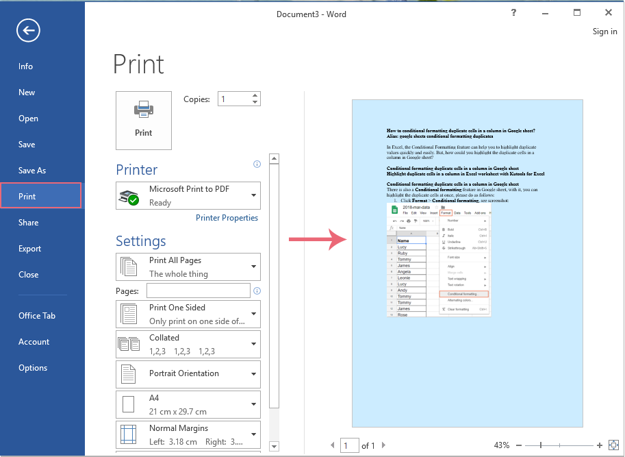 How To Print Word Document With Page Color 