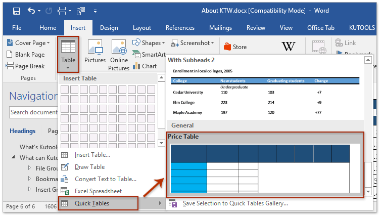 How To Save create Table Style From Existing Table In Word 