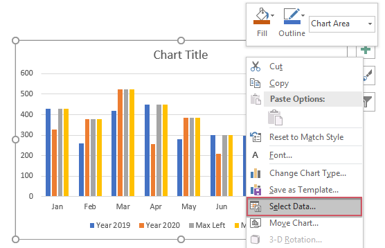 Create arrow variance chart In Excel