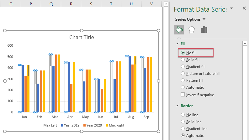 Create arrow variance chart In Excel