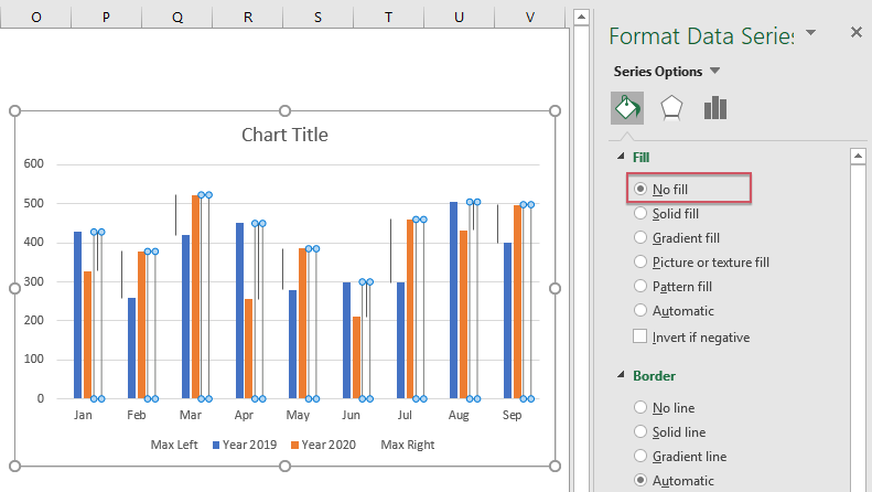 Create arrow variance chart In Excel
