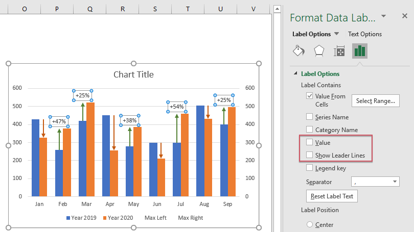 Create Arrow Variance Chart In Excel