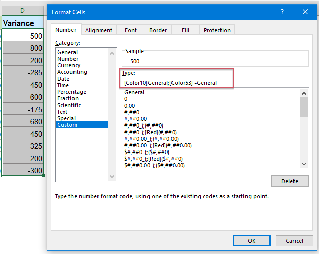 Create Budget vs Actual Variance chart in Excel