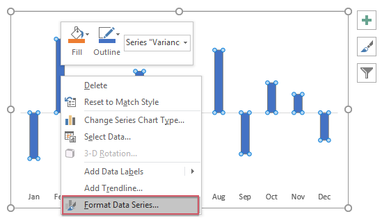 Create Budget vs Actual Variance chart in Excel