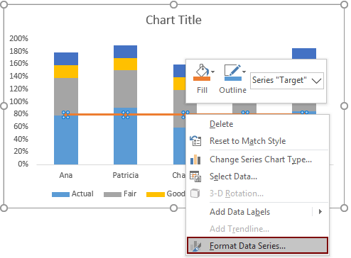 Create a Bullet chart in Excel