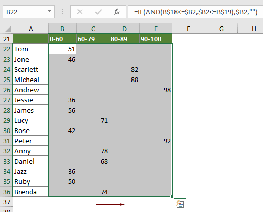 Create a color grouping chart (color bars by value) in Excel