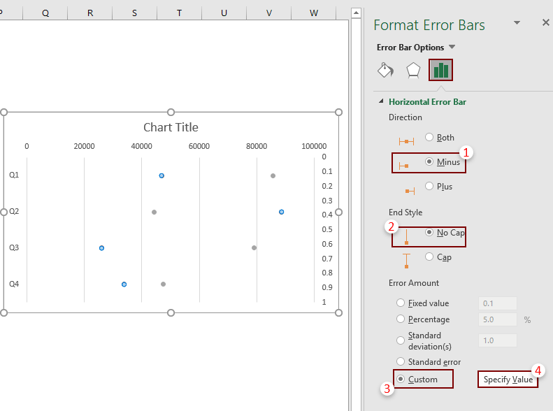 Create a Dumbbell Chart in Excel