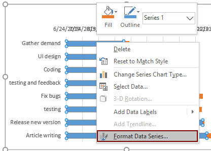Create a Gantt chart in Excel