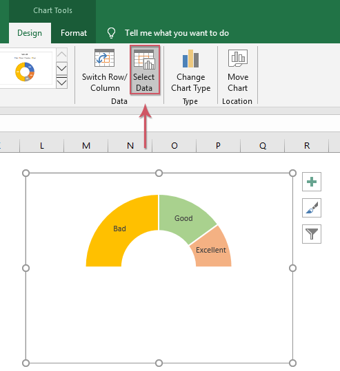 Speedometer or gauge chart