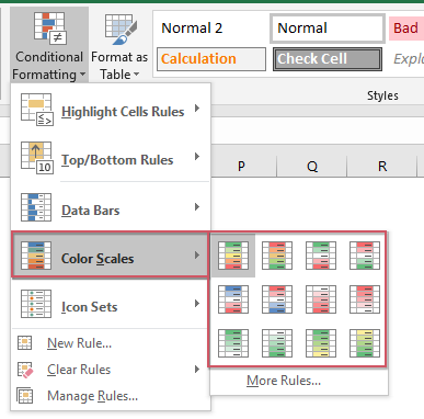 Create heat map chart in Excel