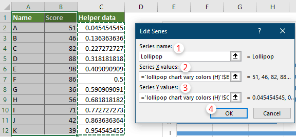 Create a Lollipop Chart in Excel