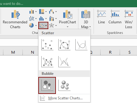 Create a matrix bubble chart in Excel