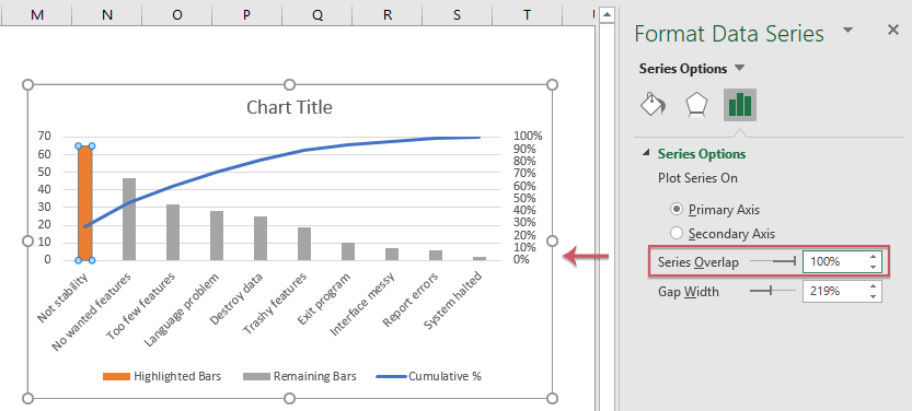 Create a pareto chart in Excel