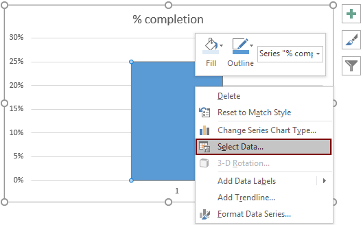 Create a percentage ball chart in Excel