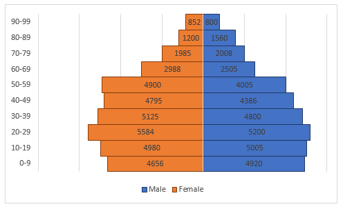 Create population pyramid chart in Excel