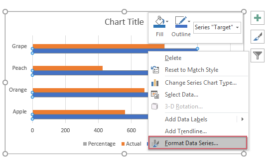 Create progress bar chart in Excel