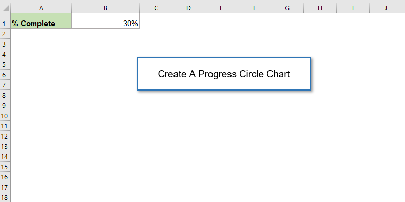 Create progress circle chart in Excel