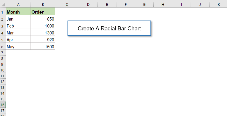 Create radial bar chart in Excel