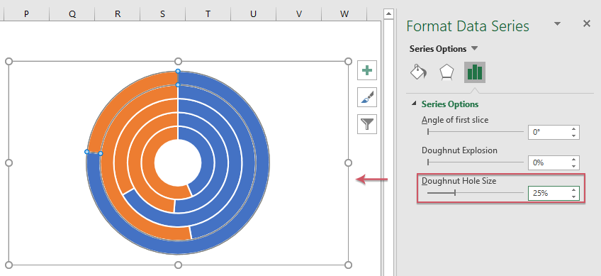 Create radial bar chart in Excel