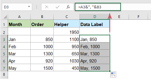 Create radial bar chart in Excel