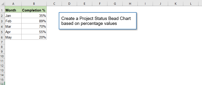 Create a slider bead chart in Excel