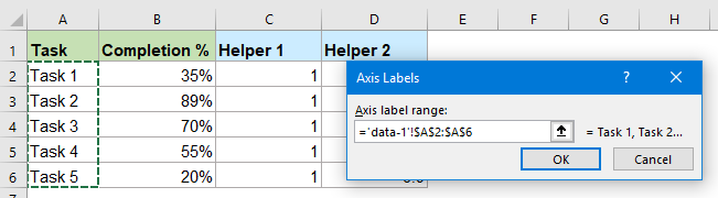 Create a slider bead chart in Excel