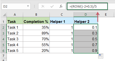 Create a slider bead chart in Excel