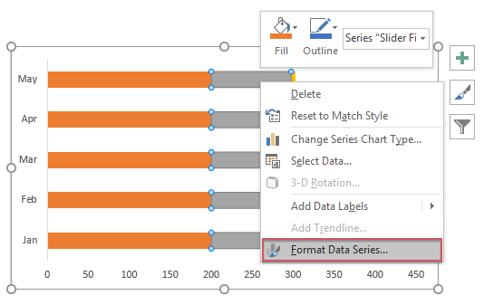 Create project status spectrum chart in Excel