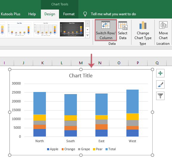 Create stacked column chart with percentage
