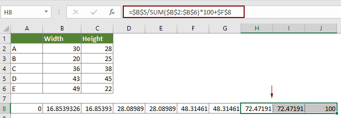 Create a variable width column chart in Excel