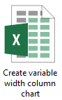Create a variable width column chart in Excel