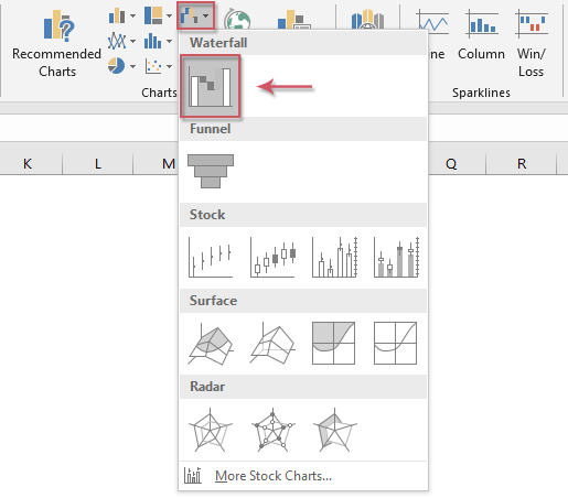 Create waterfall or bridge chart in Excel