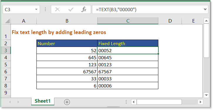 Excel Formula Add Leading Zero To Fix Text Length