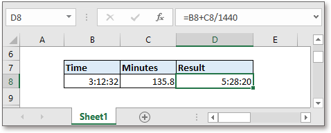 Excel Formula: Add minutes to time
