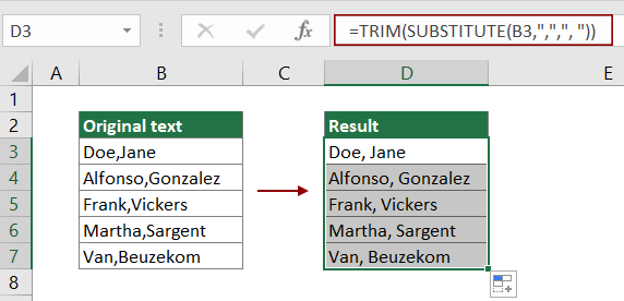 Add Space After Comma In String