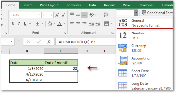 Excel Formula Calculate Days Remaining In Month