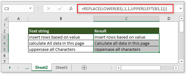 Excel Formula Capitalize First Letter Of Text String Or Each Word