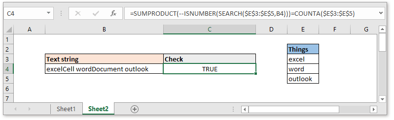Excel Formula: Check if cell contains all of many things