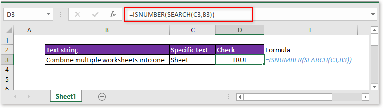 Excel Formula: Check if a cell contains a specific text