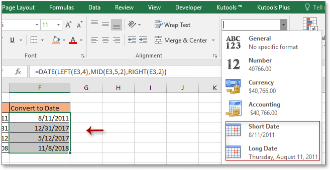 Excel Formula Convert Number To Date