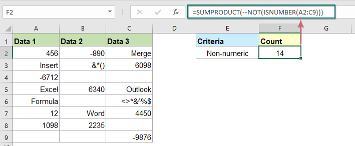 Count Number Of Cells Contain Numeric Or Non numeric Values In Excel