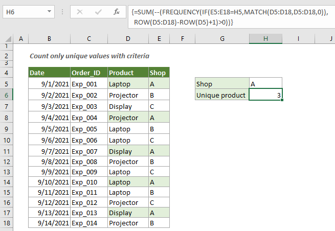 Tel Unieke Waarden Met Criteria In Excel