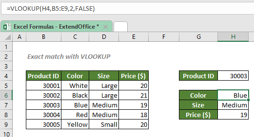 Exact match with VLOOKUP
