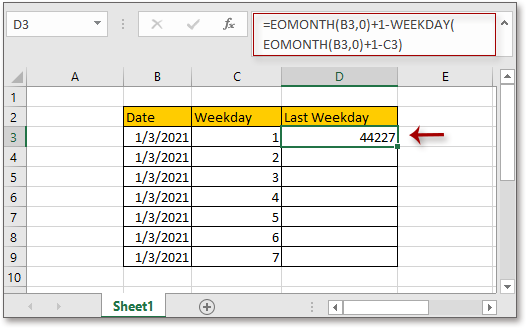 Excel Formula Find Last Weekday Of Month
