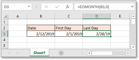 Excel Formula: Get First Day or Last Day of Month from A Date