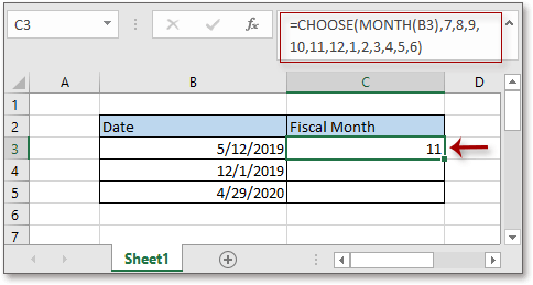 Excel Formula: Get Fiscal Month From Date