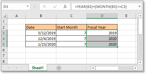 Excel Formula: Get Fiscal Year From Date